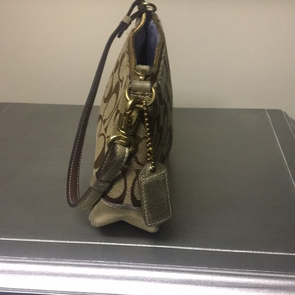 Coach | Bags | Authentic Coach Tan And Gold Small Shoulder Bag | Poshmark